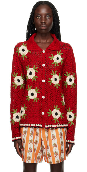 Bode - Red Winchester Rose Jacket