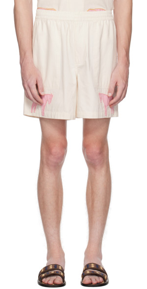 Bode - White Tiny Zoo Shorts