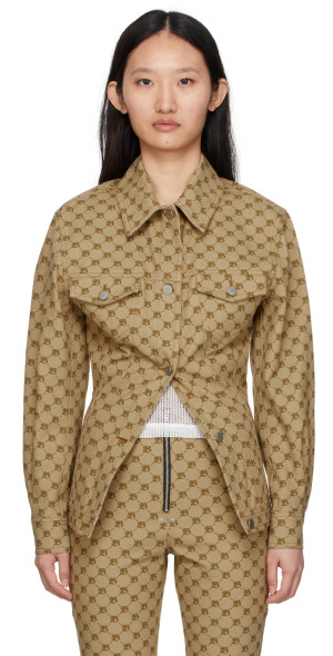 BONBOM - Beige Monogram Print Jacket