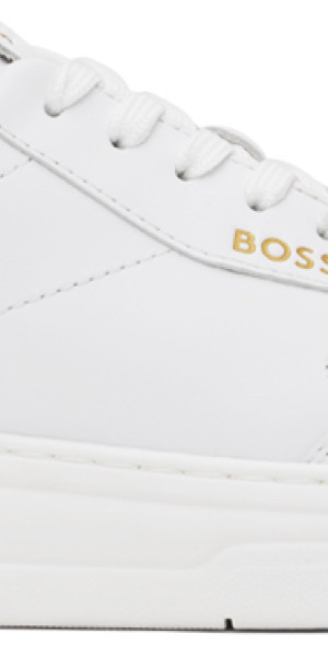 BOSS - White Leather Logo Sneakers