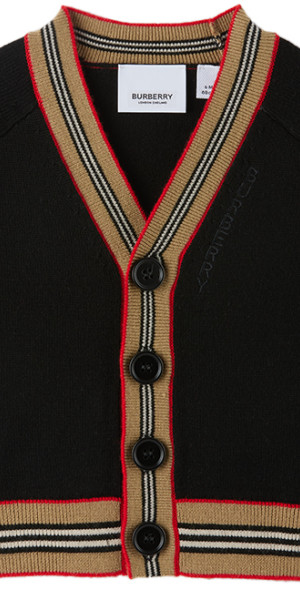 Burberry - Baby Black Embroidered Cardigan