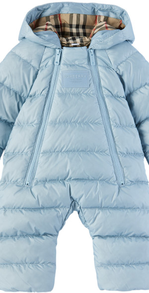 Burberry - Baby Blue Hooded Down Snowsuit