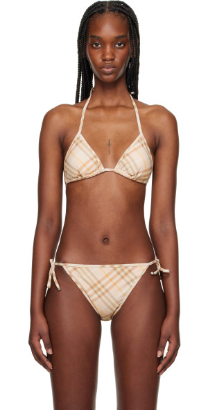 Burberry - Beige Check Bikini Top