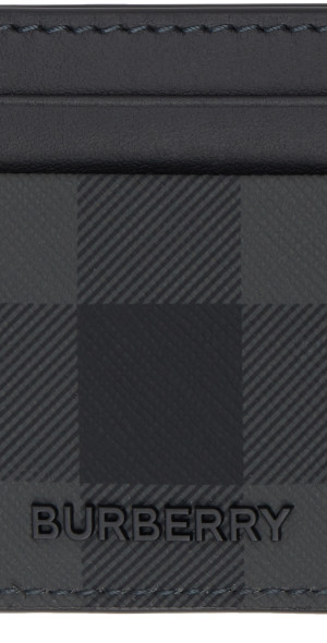 Burberry - Black & Gray Check Card Holder