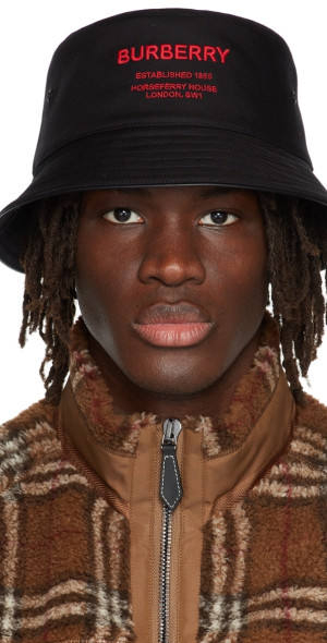 Burberry - Black Horseferry Motif Bucket Hat