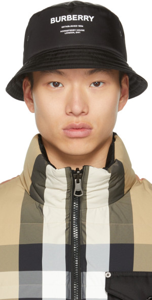 Burberry - Black Padded Satin Bucket Hat