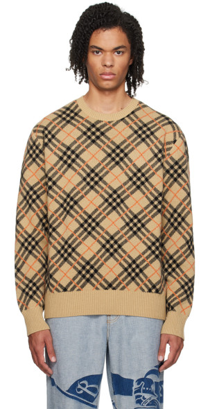 Burberry - Brown Check Cashmere Sweater