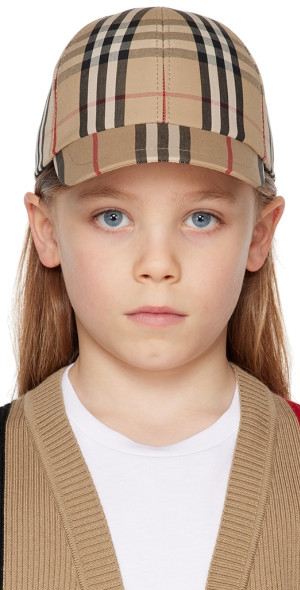 Burberry - Kids Beige Vintage Check Cap