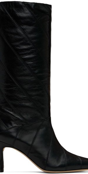BY FAR - Black Steph Creased Leather Boots