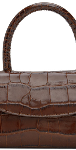 BY FAR - Brown Croc Mini Bag