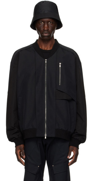 CARNET-ARCHIVE - Black Architectural Bomber Jacket