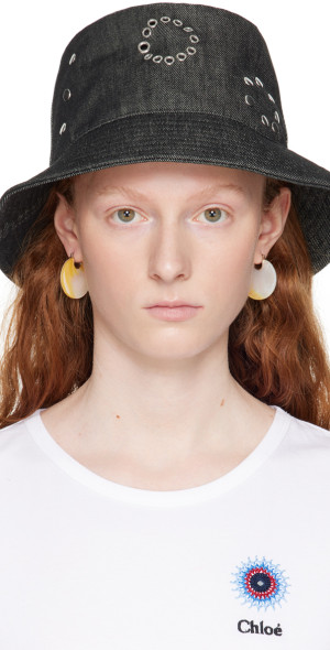 Chloé - Black Eyelet Bucket Hat