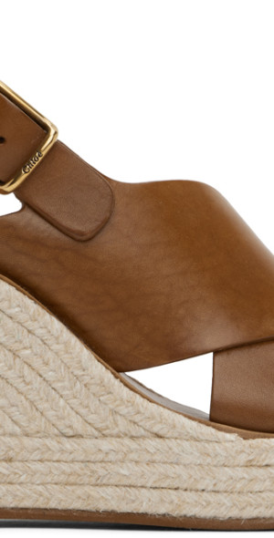 Chloé - Brown Pary Wedge Espadrilles