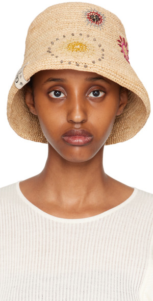 Chloé - Tan Embroidered Beach Hat