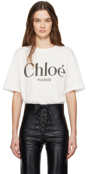 Chloé - White Oversized Logo T-shirt