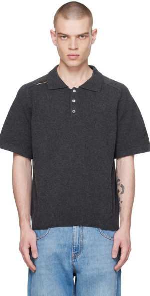 Commission - Gray Cutout Polo
