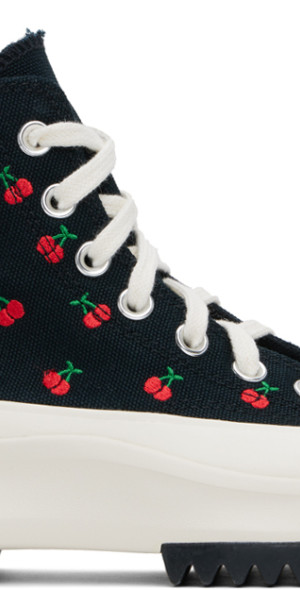 Converse - Black Run Star Hike Platform Cherries High Top Sneakers