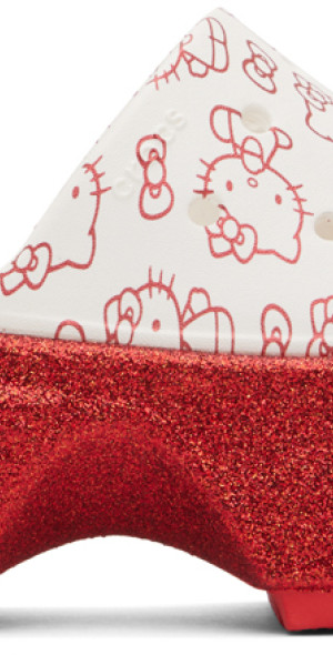 Crocs - White & Red Hello Kitty Stomp Slides
