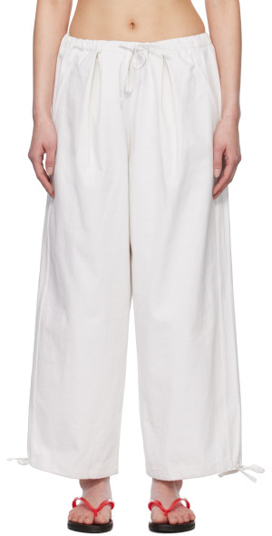 Deiji Studios - White Drawcord Trousers
