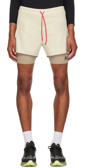 District Vision - Beige Layered Shorts