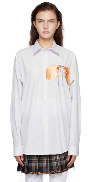 doublet - White Hand-Embroidery Shirt