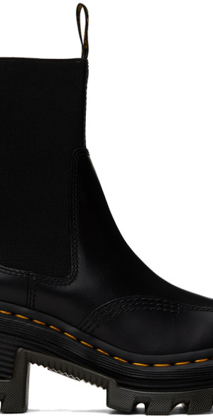 Dr. Martens - Black Corran Leather Heeled Chelsea Boots