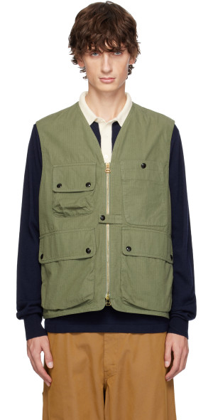Drake's - Khaki Ripstop Cotton Fishing Vest