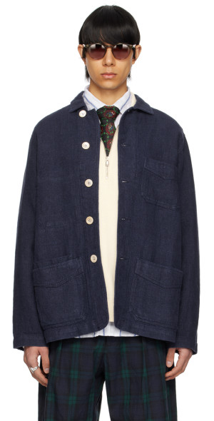 Drake's - Navy Five-Pocket Blazer