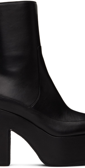 Dries Van Noten - Black Zip Platform Boots