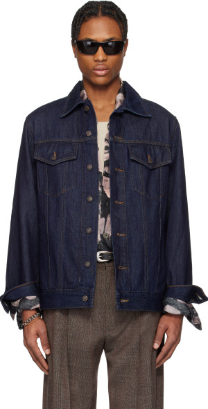 Dries Van Noten - Navy Paneled Denim Jacket