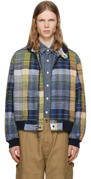 Engineered Garments - Navy & Yellow LL Bomber Jacket