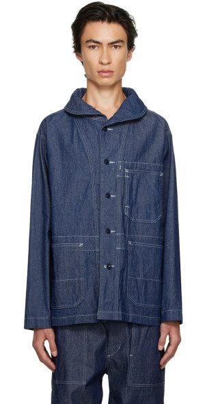 Engineered Garments - Navy Shawl Collar Denim Jacket