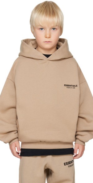 Fear of God ESSENTIALS - Kids Beige Fleece Hoodie