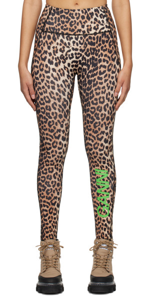 GANNI - Black & Beige Ultra High Waist Leggings