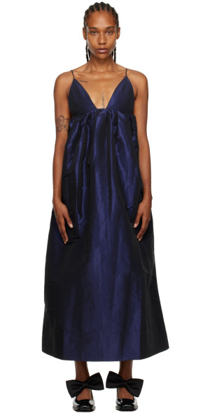 GANNI - Blue Shiny Maxi Dress