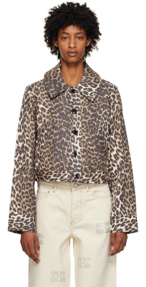 GANNI - Brown Leopard Jacket