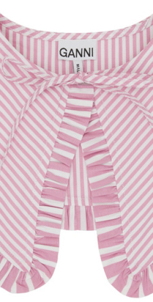 GANNI - Pink & White Stripe Collar