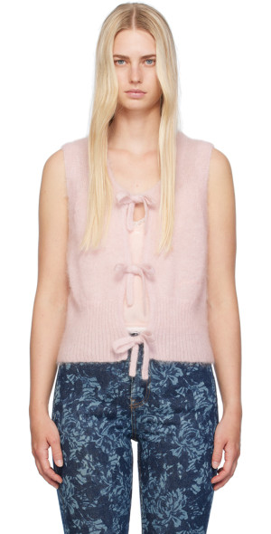 GANNI - Pink Tie String Vest