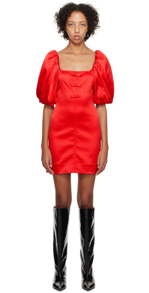 GANNI - Red Bow Minidress
