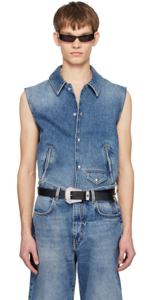 Givenchy - Blue Faded Denim Vest