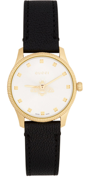 Gucci - Black & Gold G-Timeless Bee Watch