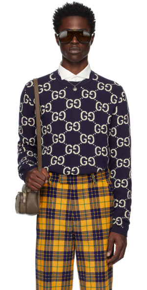 Gucci - Blue Jacquard Sweater