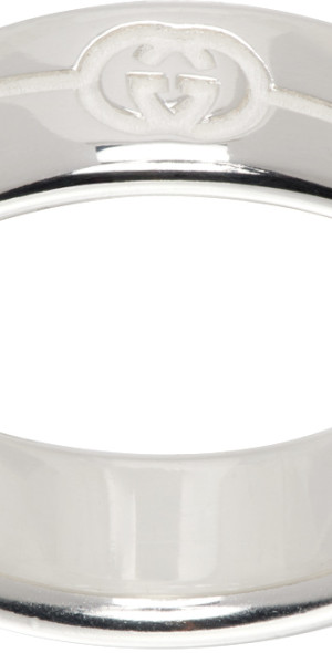 Gucci - Silver Diagonal Interlocking G Ring