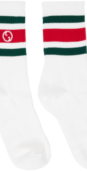 Gucci - White Round Interlocking G Socks