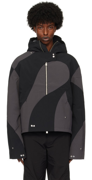 HELIOT EMIL - Black & Gray Trident Technical Jacket