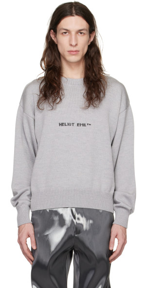 HELIOT EMIL - Gray Logo Sweater