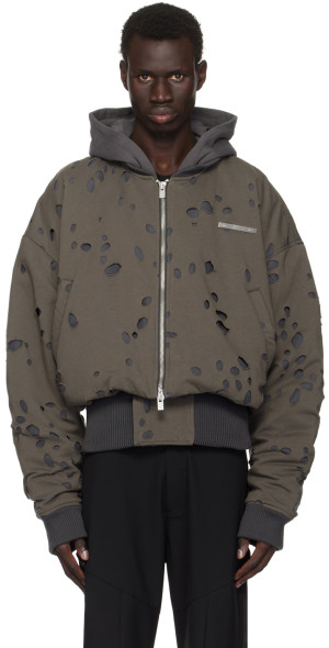 HELIOT EMIL - Gray Pneumatic Bomber Jacket