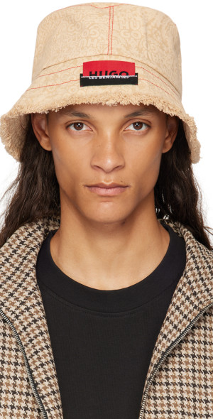 Hugo - Beige Les Benjamins Edition Label Bucket Hat