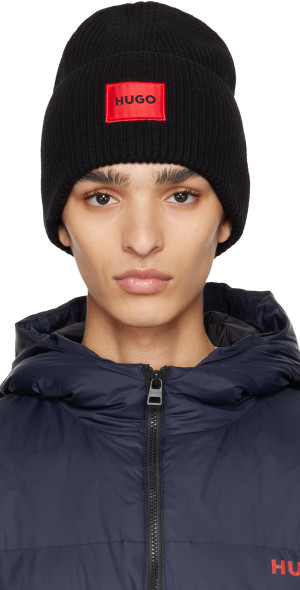 Hugo - Black Logo Label Beanie