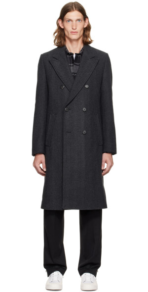 Hugo - Gray Double-Breasted Coat